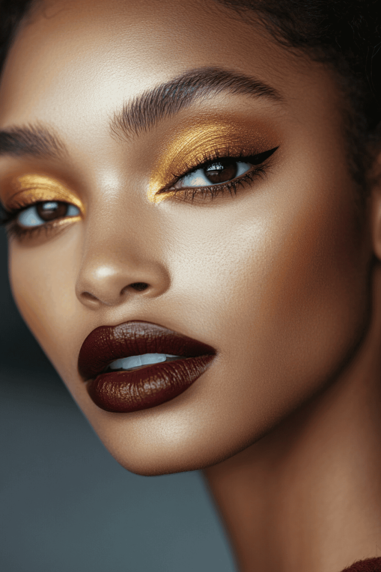 21 Maroon and Gold Makeup Combos for Autumn